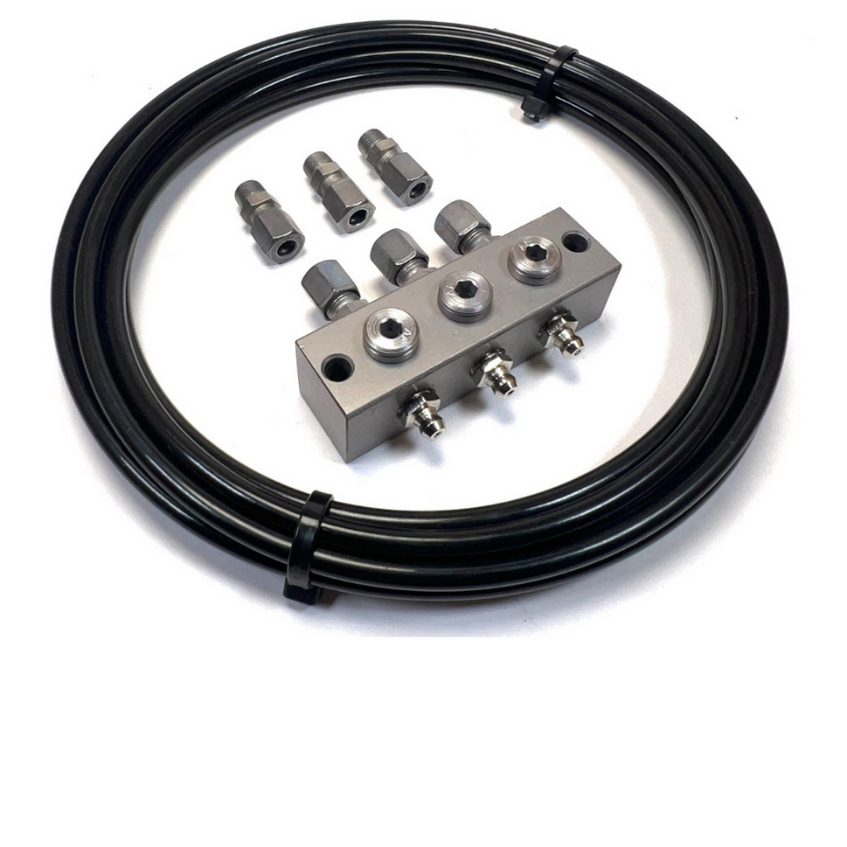 GKNT3-XXX Remote Grease Kit – 3 Outlet Kit with Anchor Block and ...