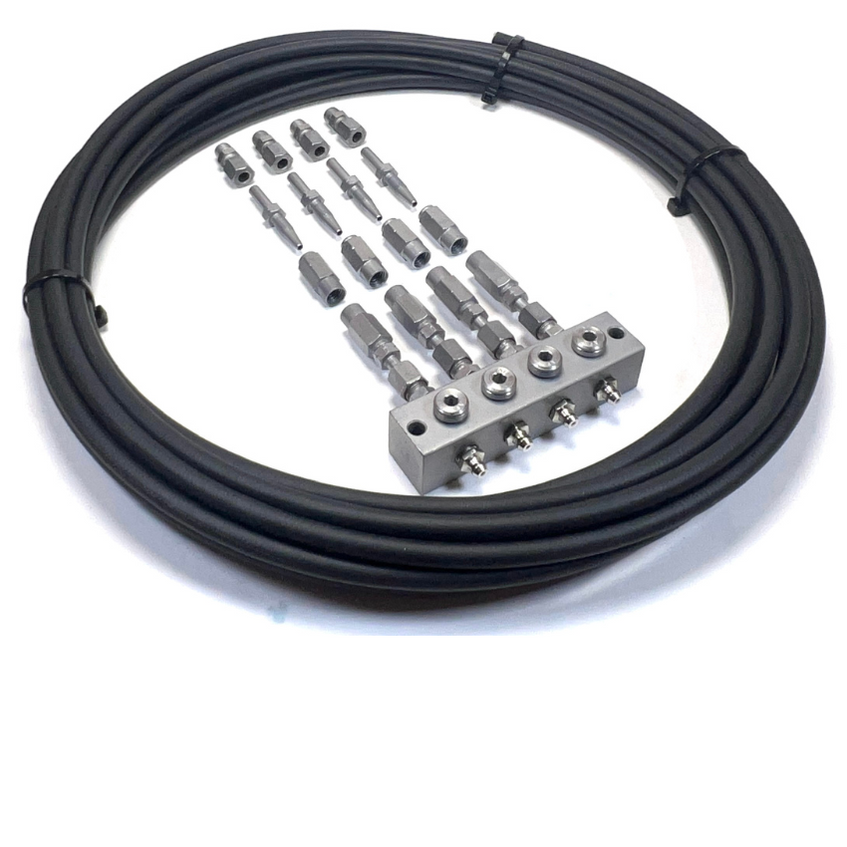 GKNT4/HS-XXX Remote Grease Kit – 4 Outlet Kit with Hose Studs and ...