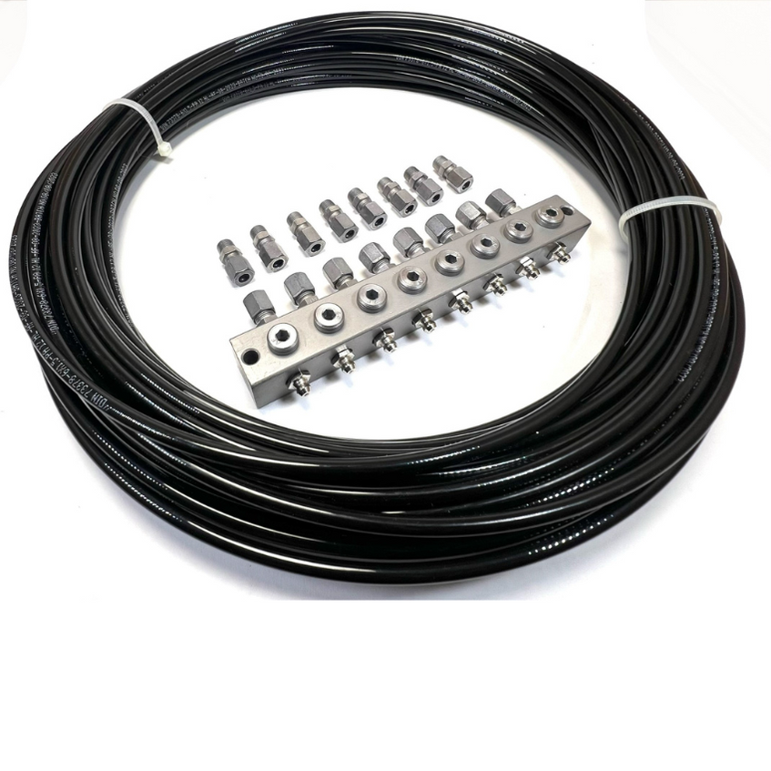 GKNT8-XXX Remote Grease Kit – 8 Outlet Kit with Anchor Block and ...