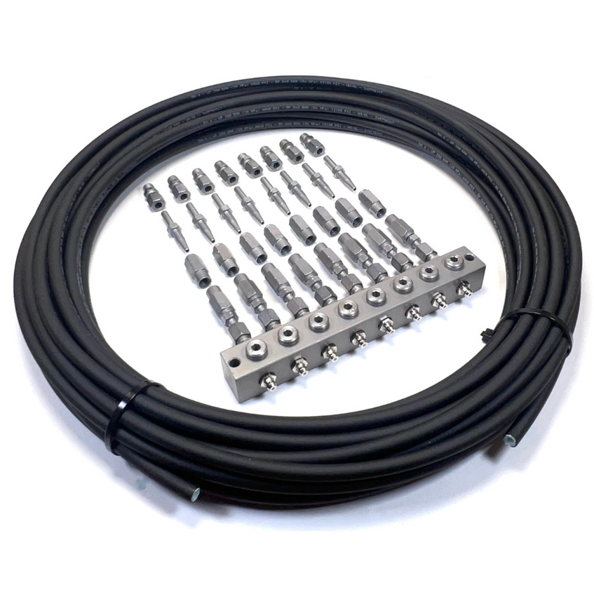 GKNT8/HS-XXX Remote Grease Kit – 8 Outlet Kit with Hose Studs and ...